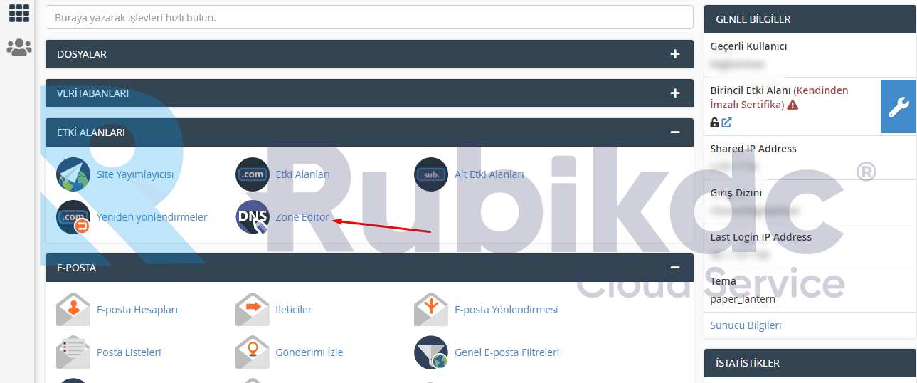 Cpanel Basit DNS Zone Editor (Simple DNS Zone Editor) (Resimli Anlatım) - RubikDC Blog